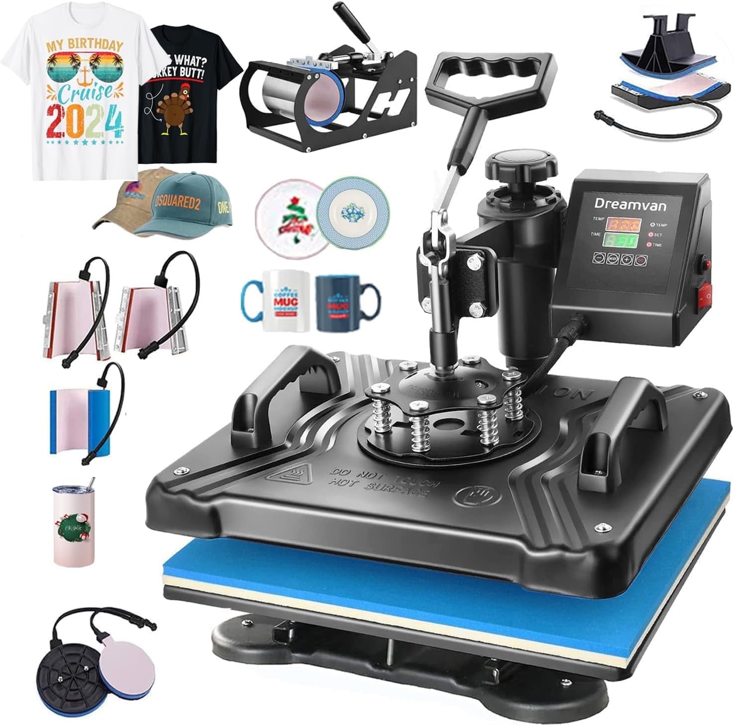 8 in 1 Heat Press Machine, 12" x 15" Combo Digital Multifunctional ...