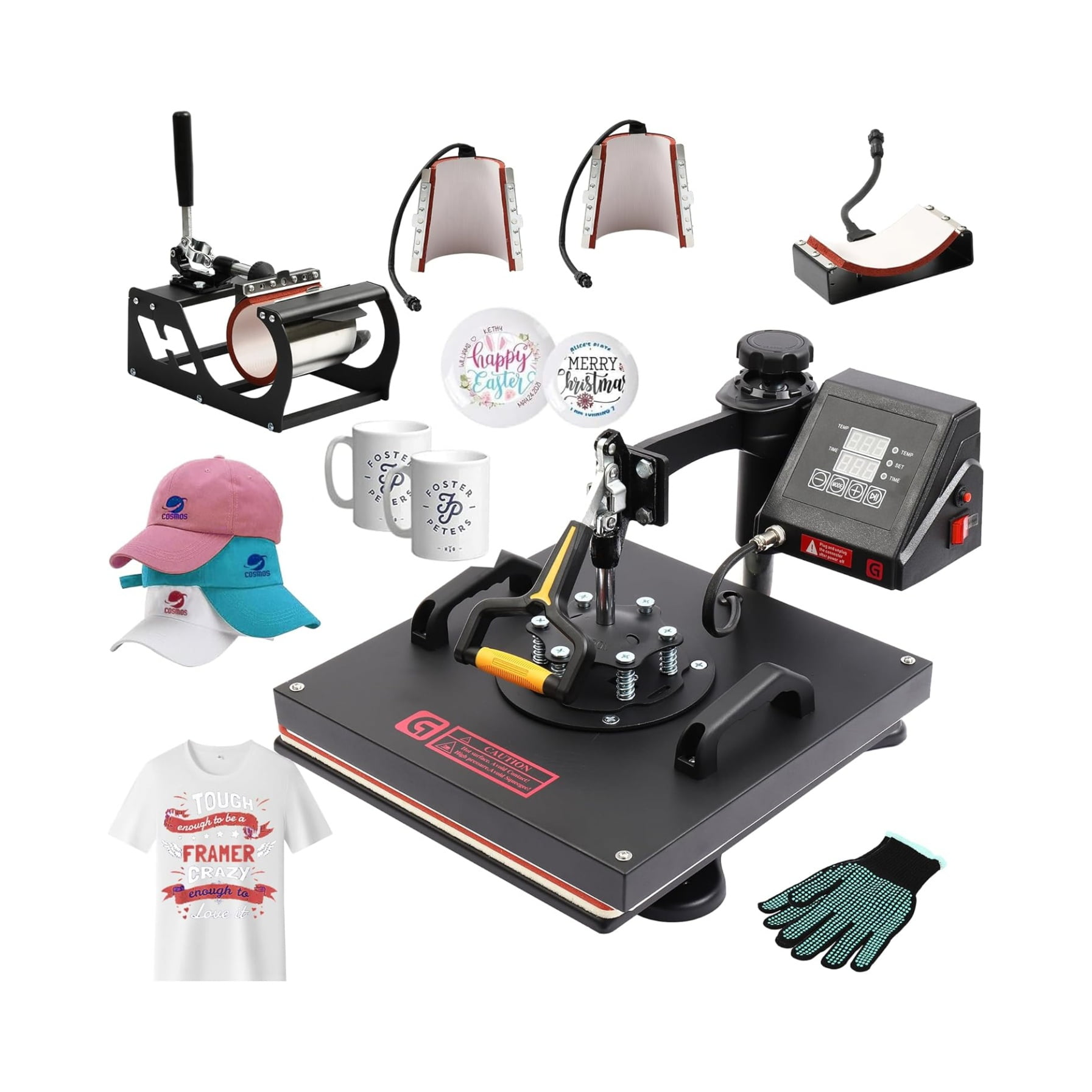8 in 1 Heat Press Machine, 15 x 15 Smart Heat Press Machine for T-Shirt ...