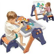 Your Zone Folding Kid's Picnic Activity Table for Ages 3-8, White ...