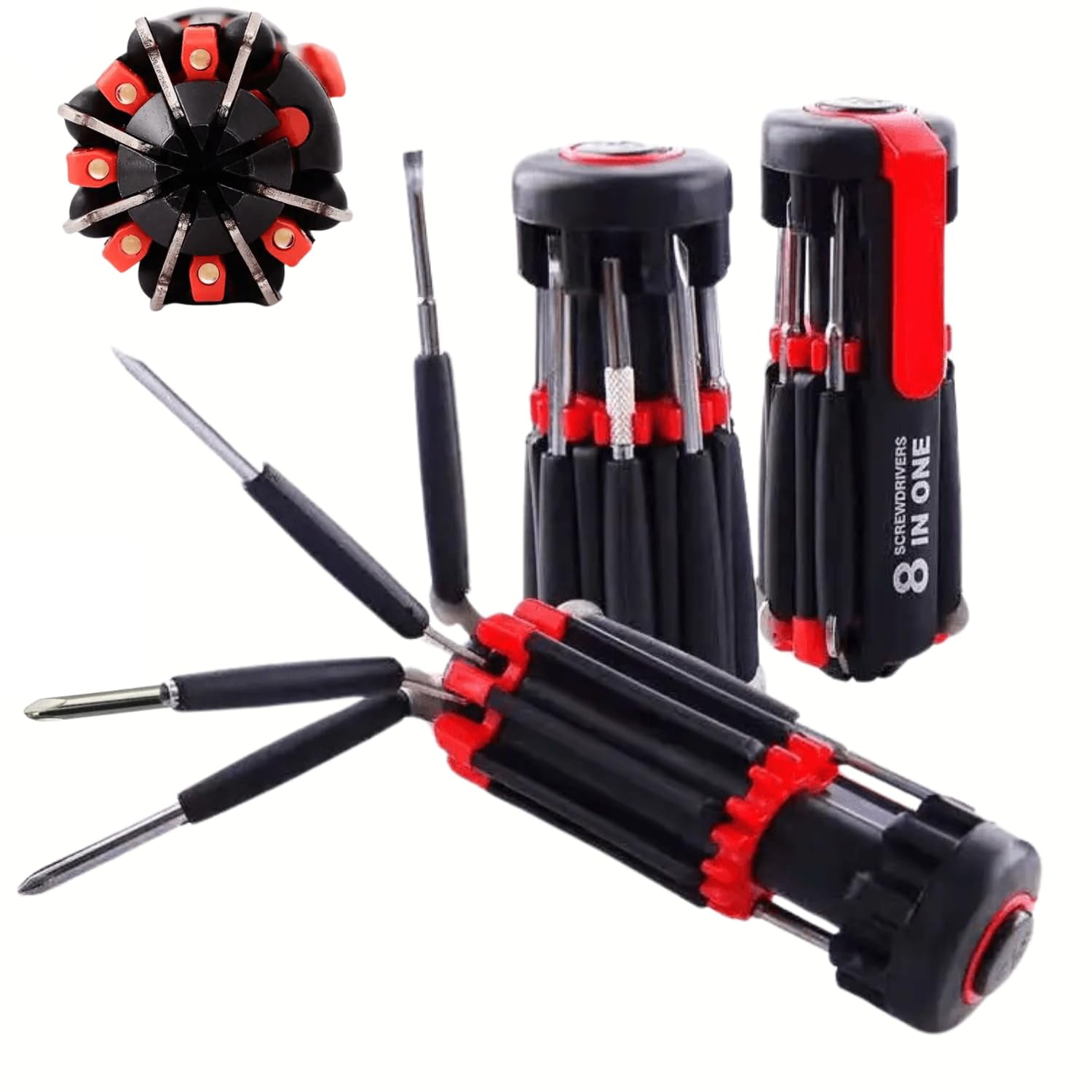 8 In 1 Multi-Function Screwdriver Kit With 6 Built In Led Flashlights ...