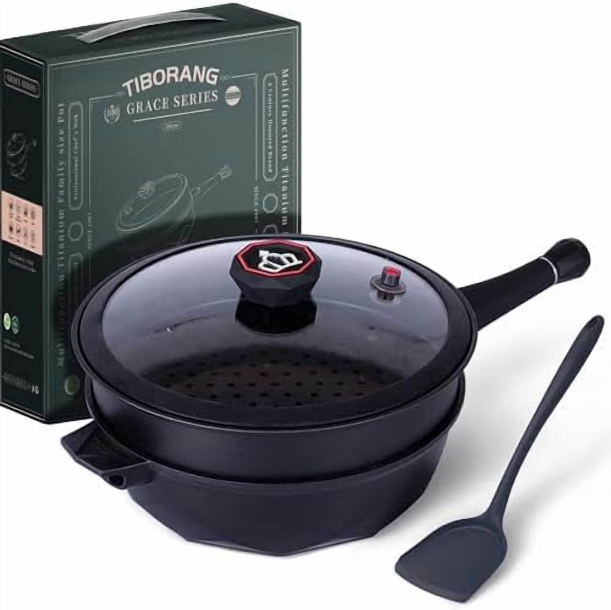 8 in 1 Multipurpose 11 Inch 5 Quart Heat Indicator Nonstick Deep Frying ...