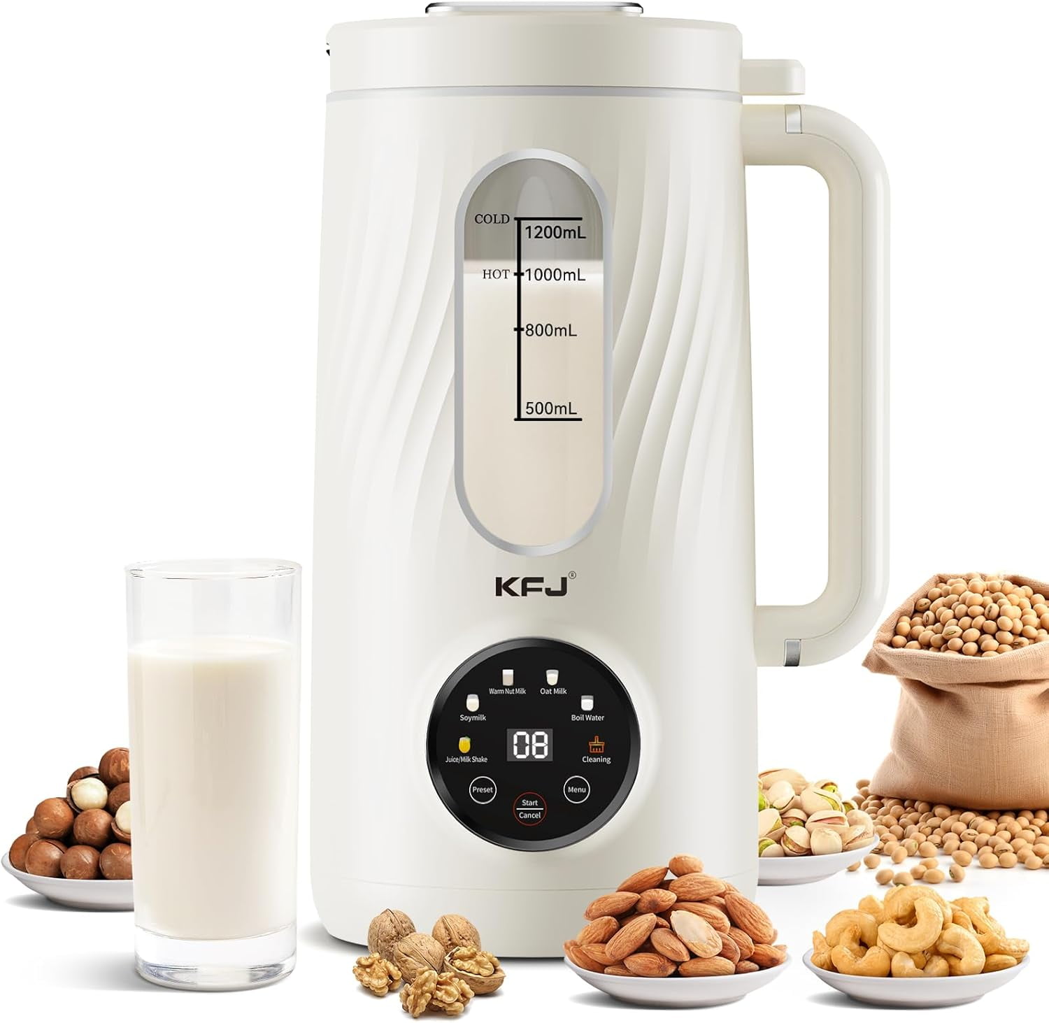 8 in 1 Nut Milk Maker Machine, 41oz Homemade Coconut, Soy, Oat, Almond ...