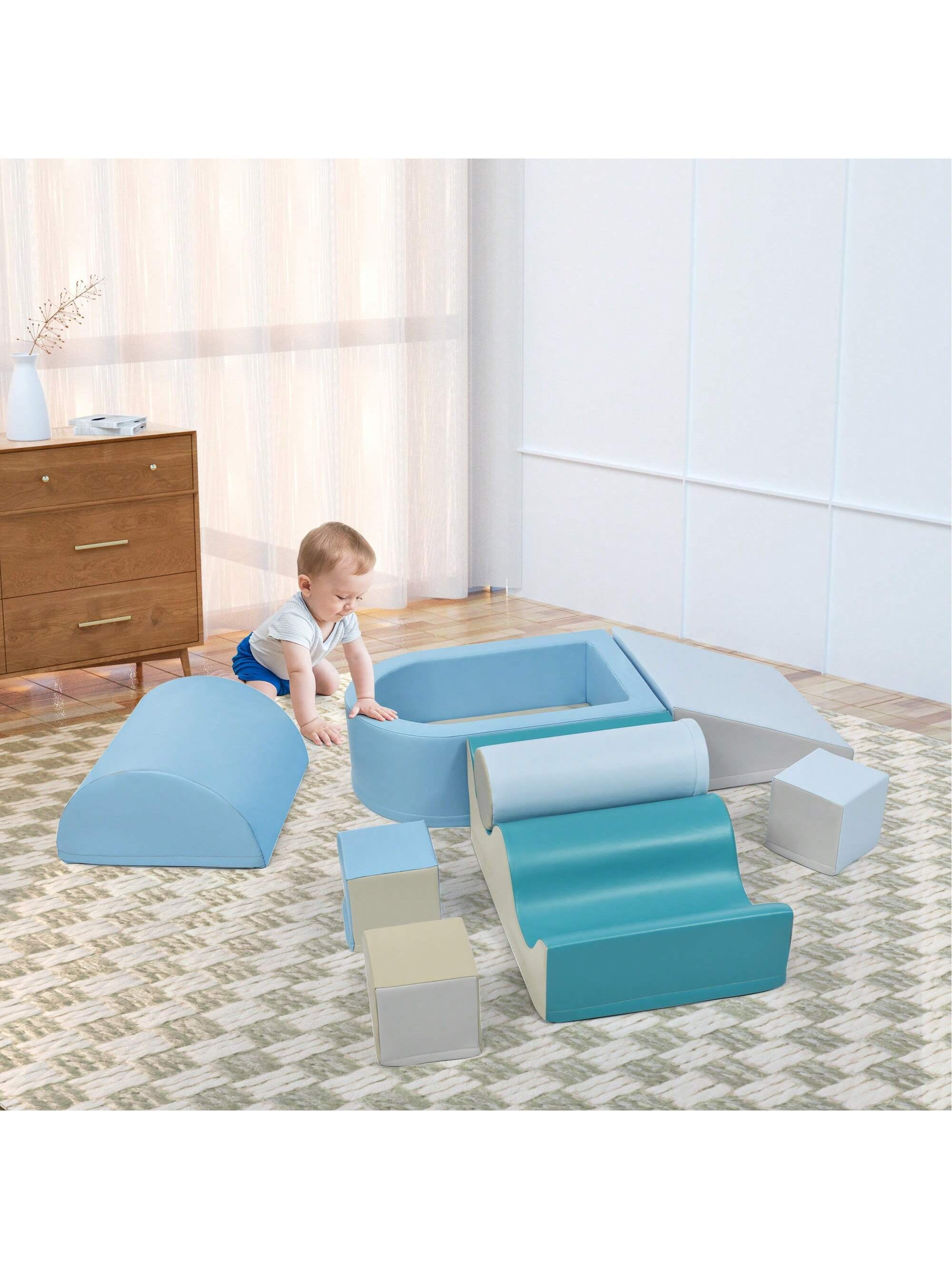 8 In 1 Soft Climb And Crawl Foam Playset, Play Equipment Climb And ...