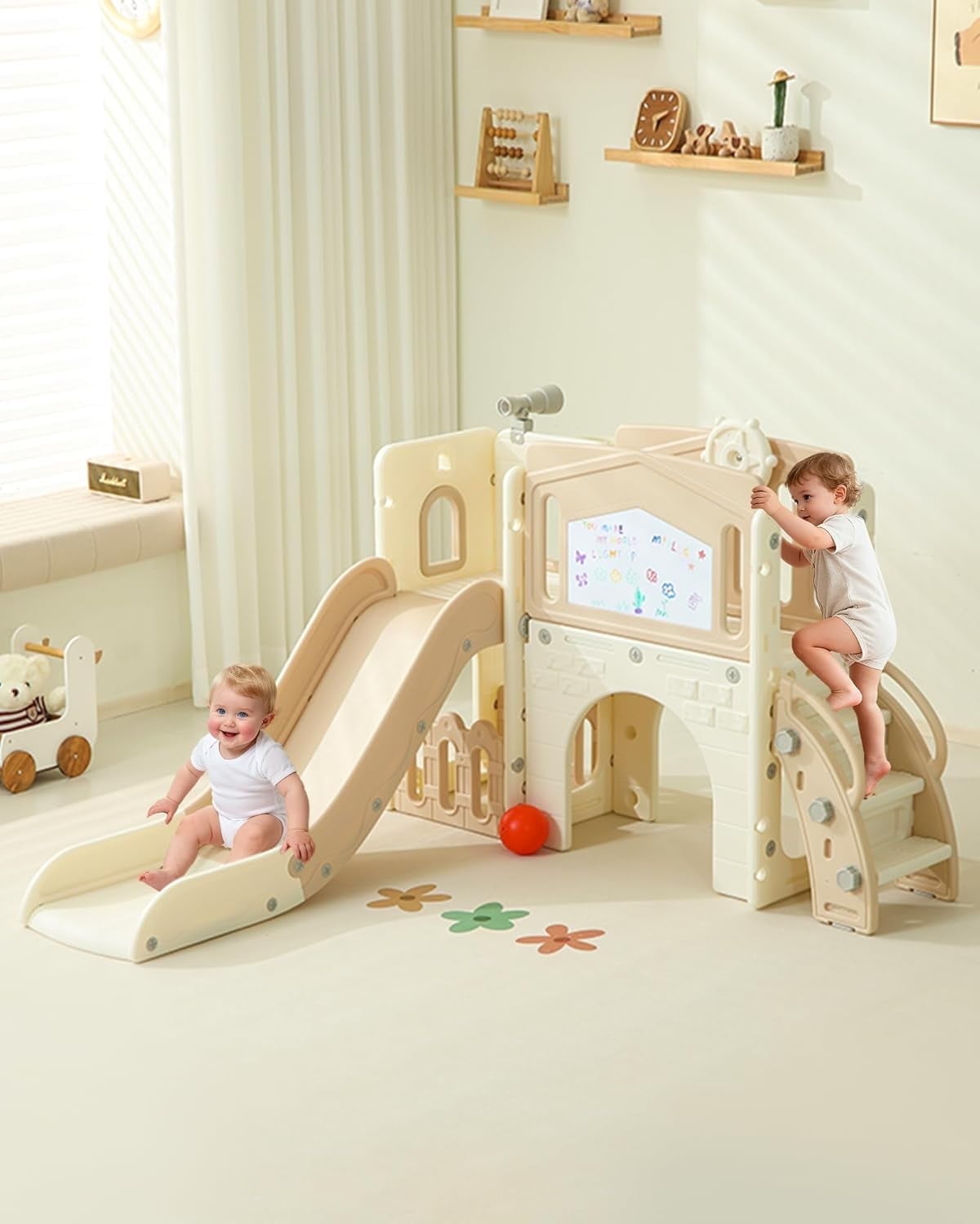8 in 1 Toddler Slide,Kid Slide for Toddlers Age 1-3 with Drawing Board ...