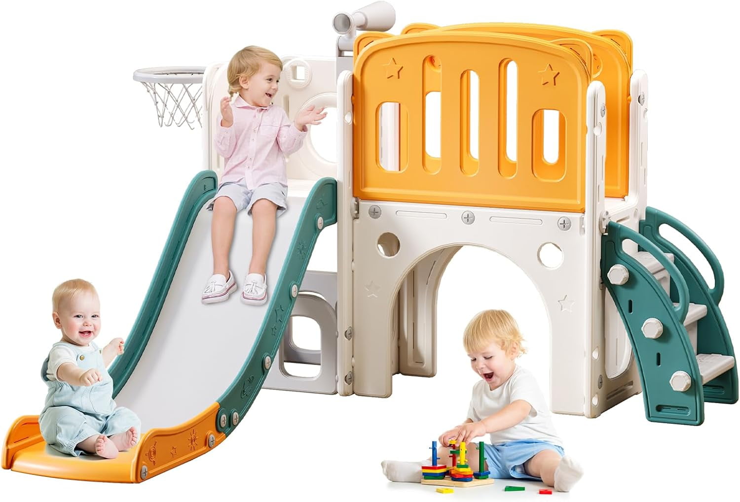 8 in 1 Toddler Slide for Toddlers Age 1-3, Extra-Long Slide with ...