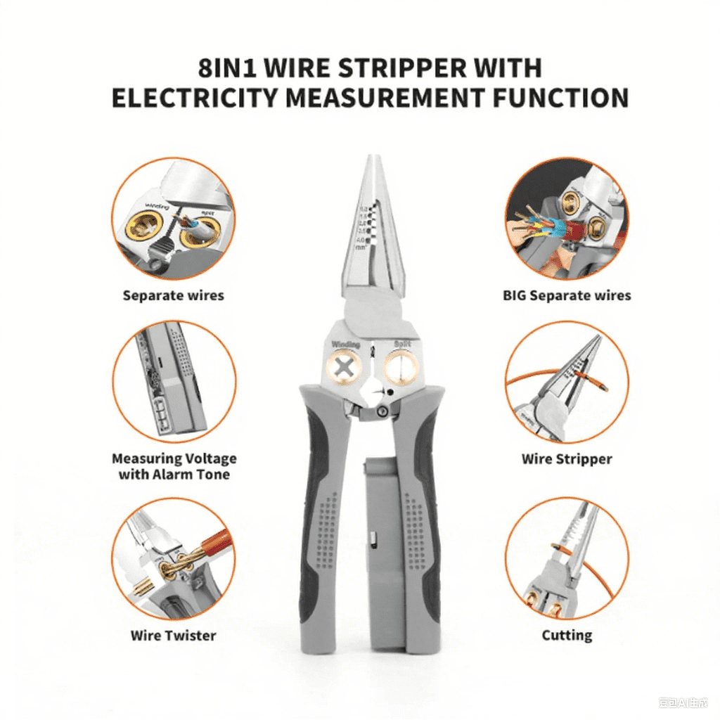 8 in 1 Wire Stripper with Voltage Tester, Electric Pliers, 2025 New ...