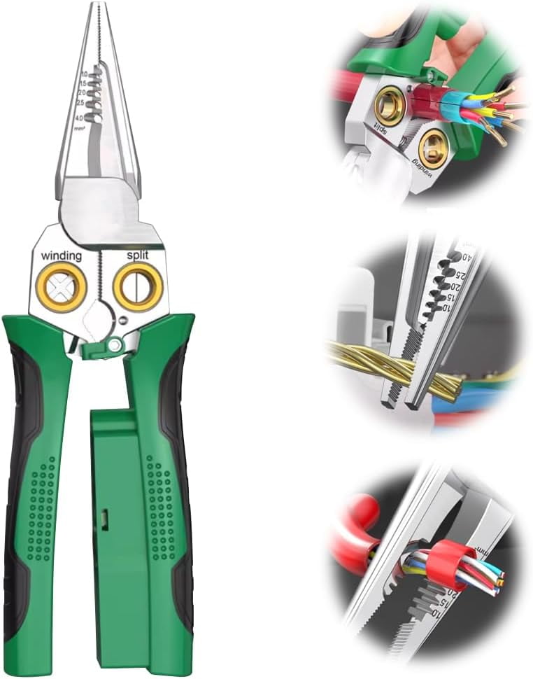 8 in 1 Wire Stripper with Voltage Tester, Multi-Function Electric Wire ...