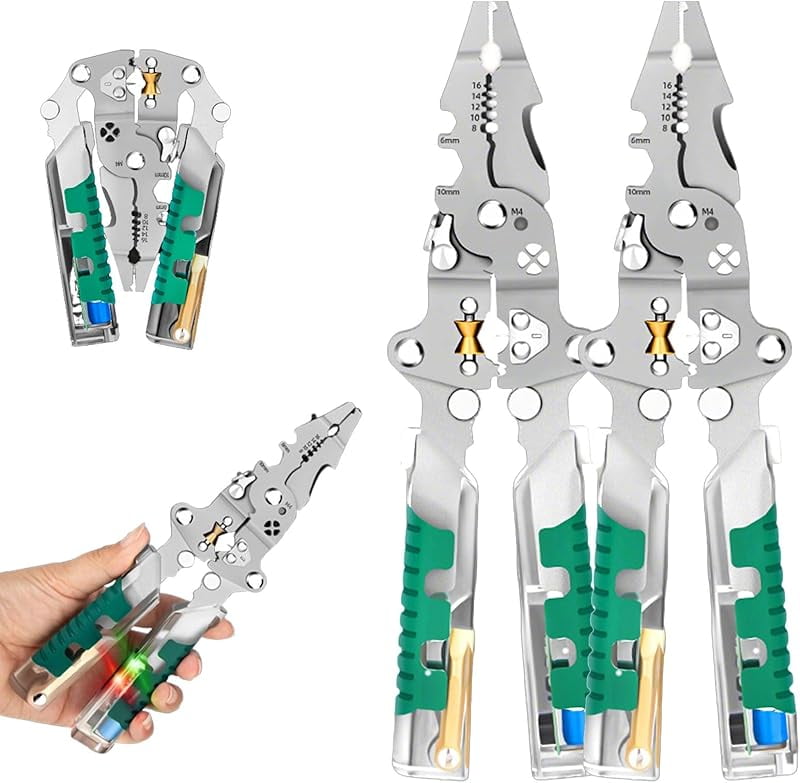 8 in 1 Wire Stripper with Voltage Tester, Multifunctional Plier Tools ...