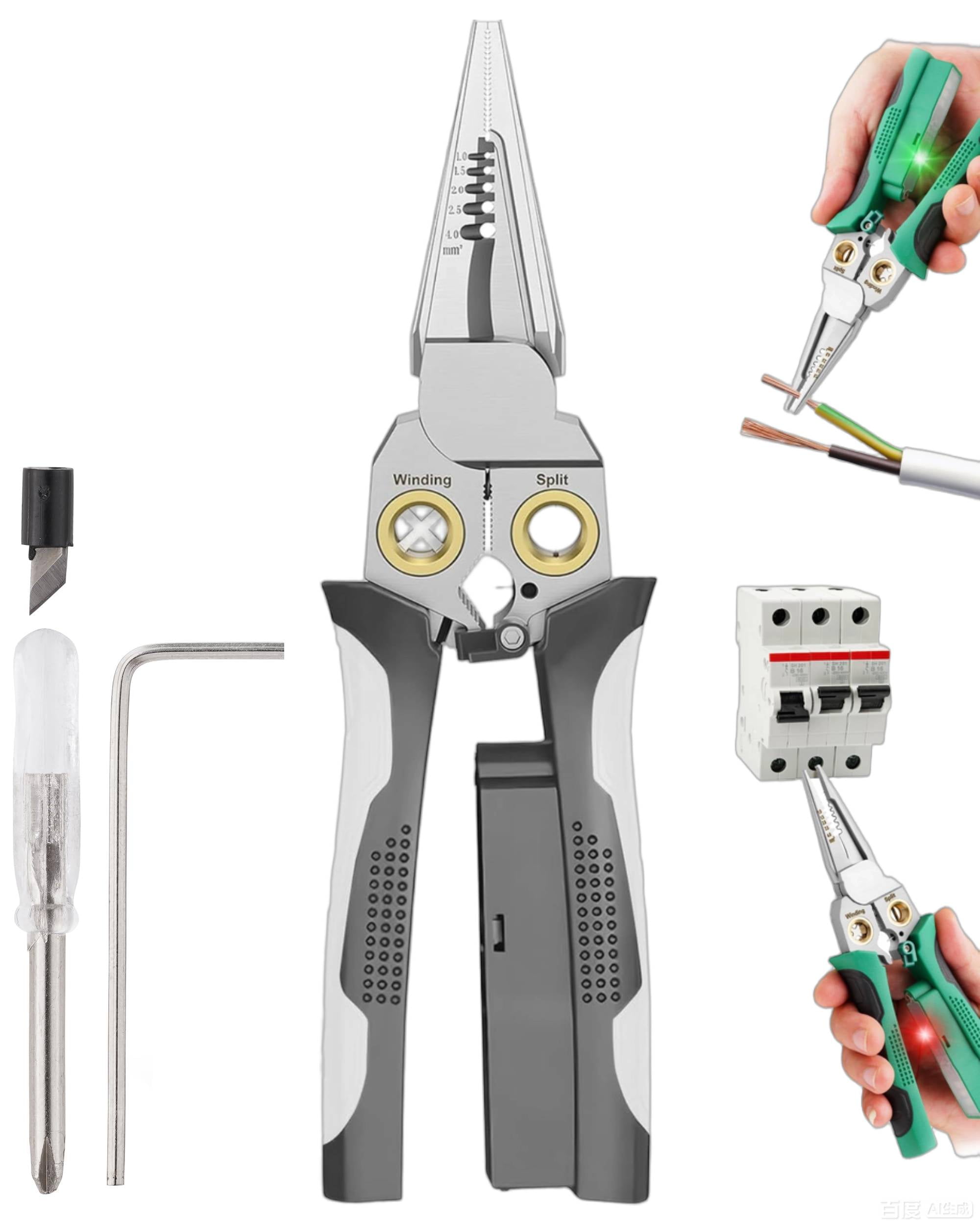 8 In 1 Wire Stripper with Voltage Tester, Wire Strippers/Crimper with ...