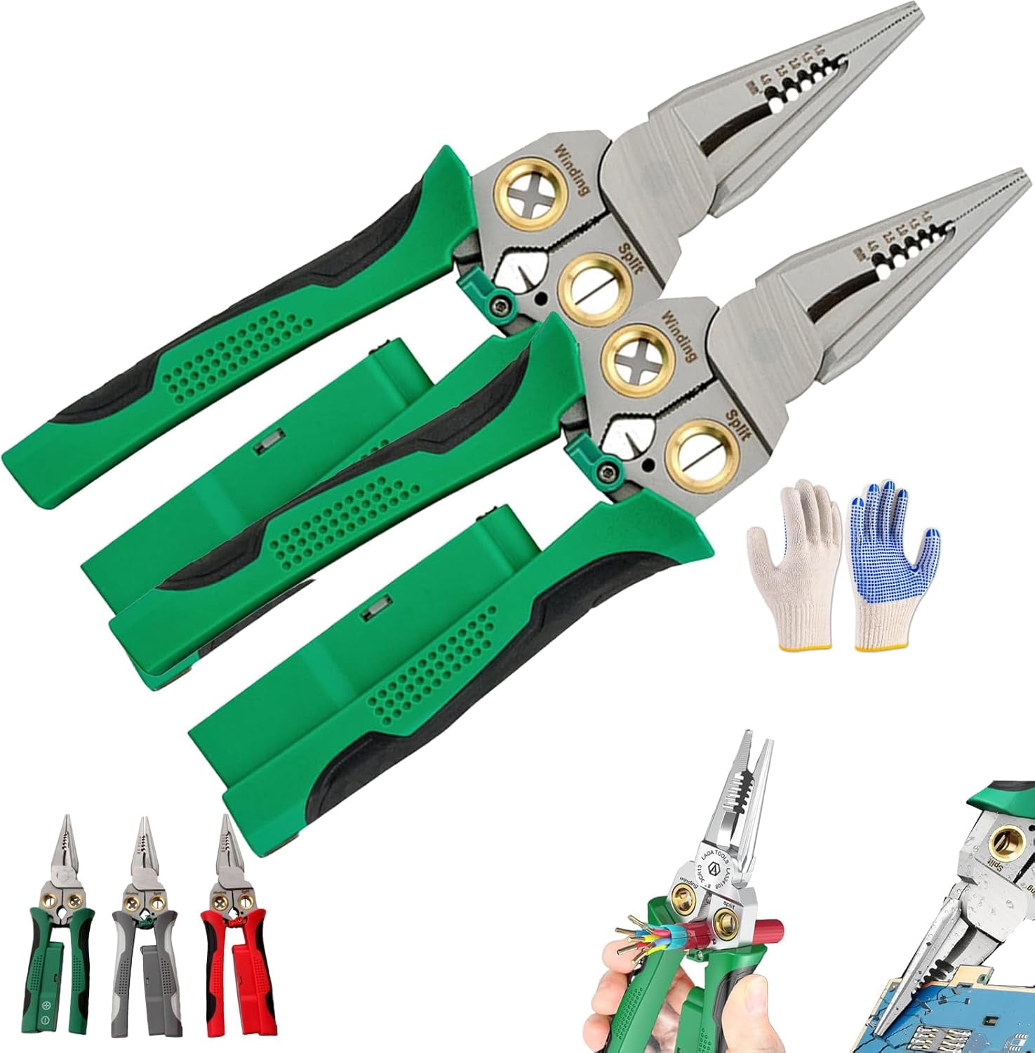 8 In 1 Wire Stripping Pliers, 8 In 1 Wire Stripper with Voltage Tester ...