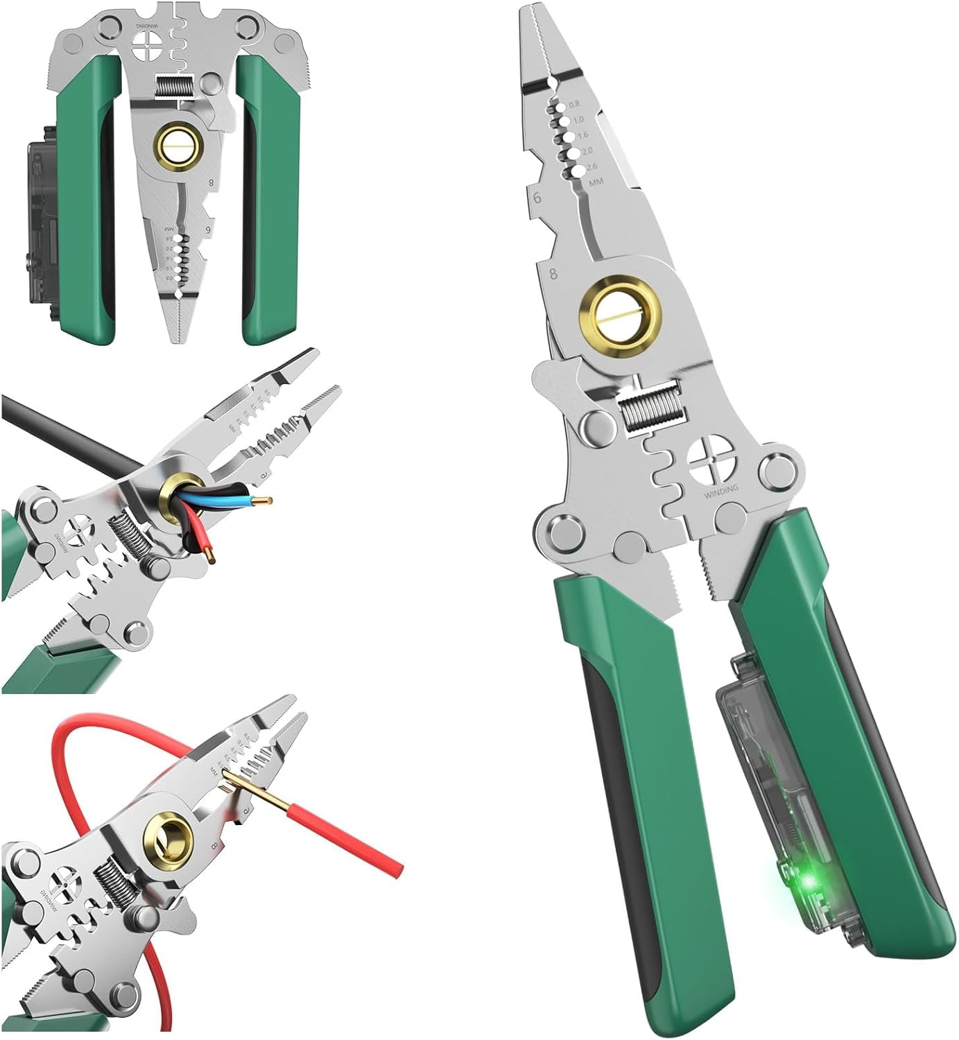 8 In 1 Wire Stripping Pliers, Wire Stripper with Voltage Tester ...