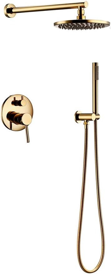 8/10/12/16 Inch Concealed Shower Set Luxury Gold Shower System Wall ...
