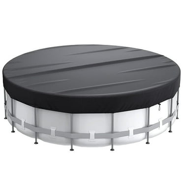 SKYSHALO 15 Ft Round Solar Pool Cover, 420D Oxford, Black, Above Ground ...
