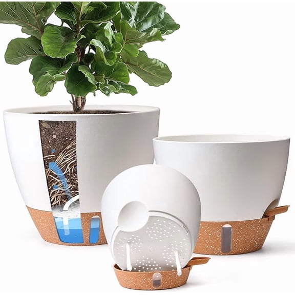 8/9/10 Inch Self Watering Pots, Plastic Flower Pots with Multi Mesh ...