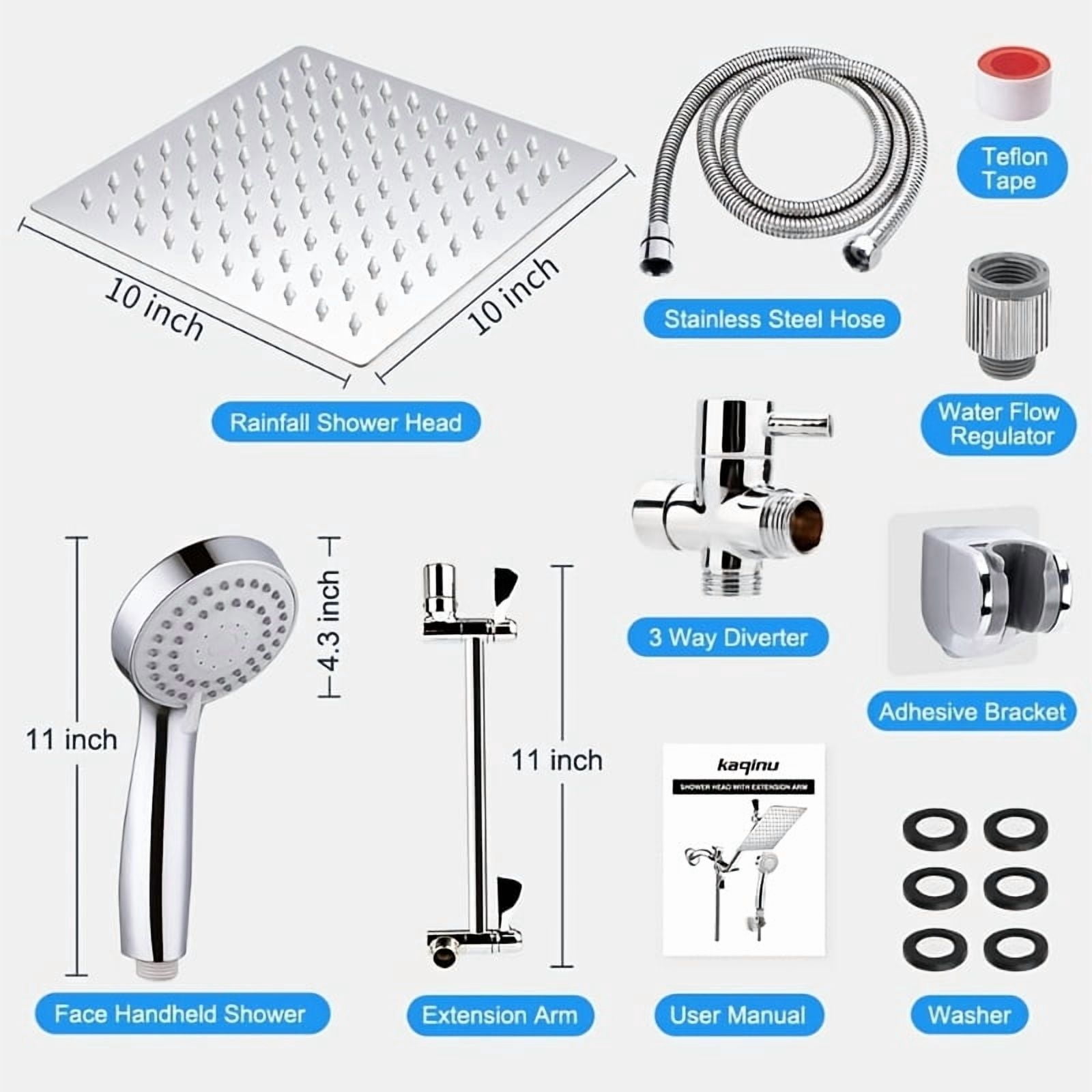 8 "/10"/12 "Shower Head, High Pressure Rain Shower/Hand Shower ...