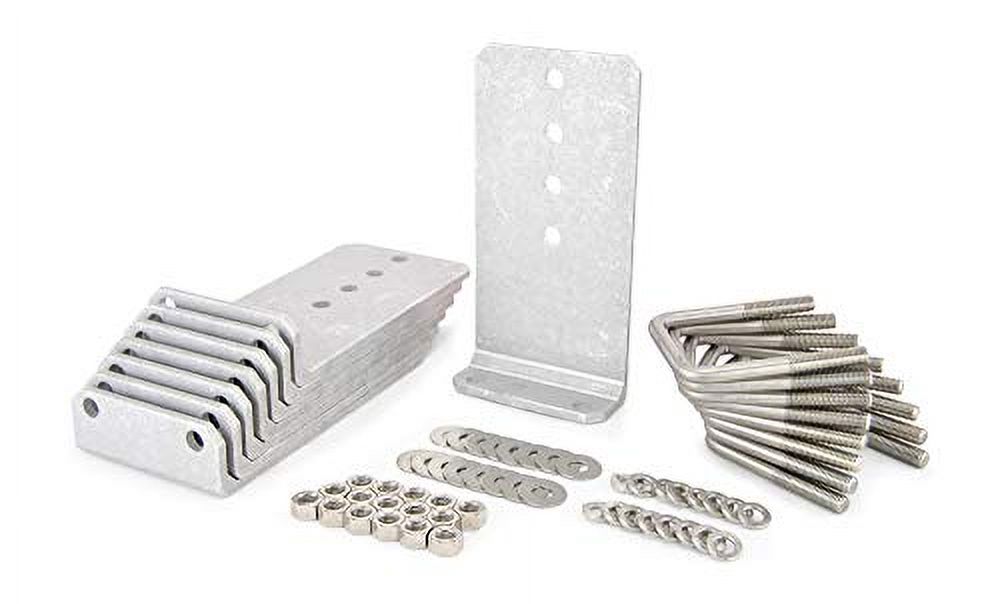 (8) 10" Aluminum L-Type Boat Trailer Bunk Bracket Kit with Stainless ...