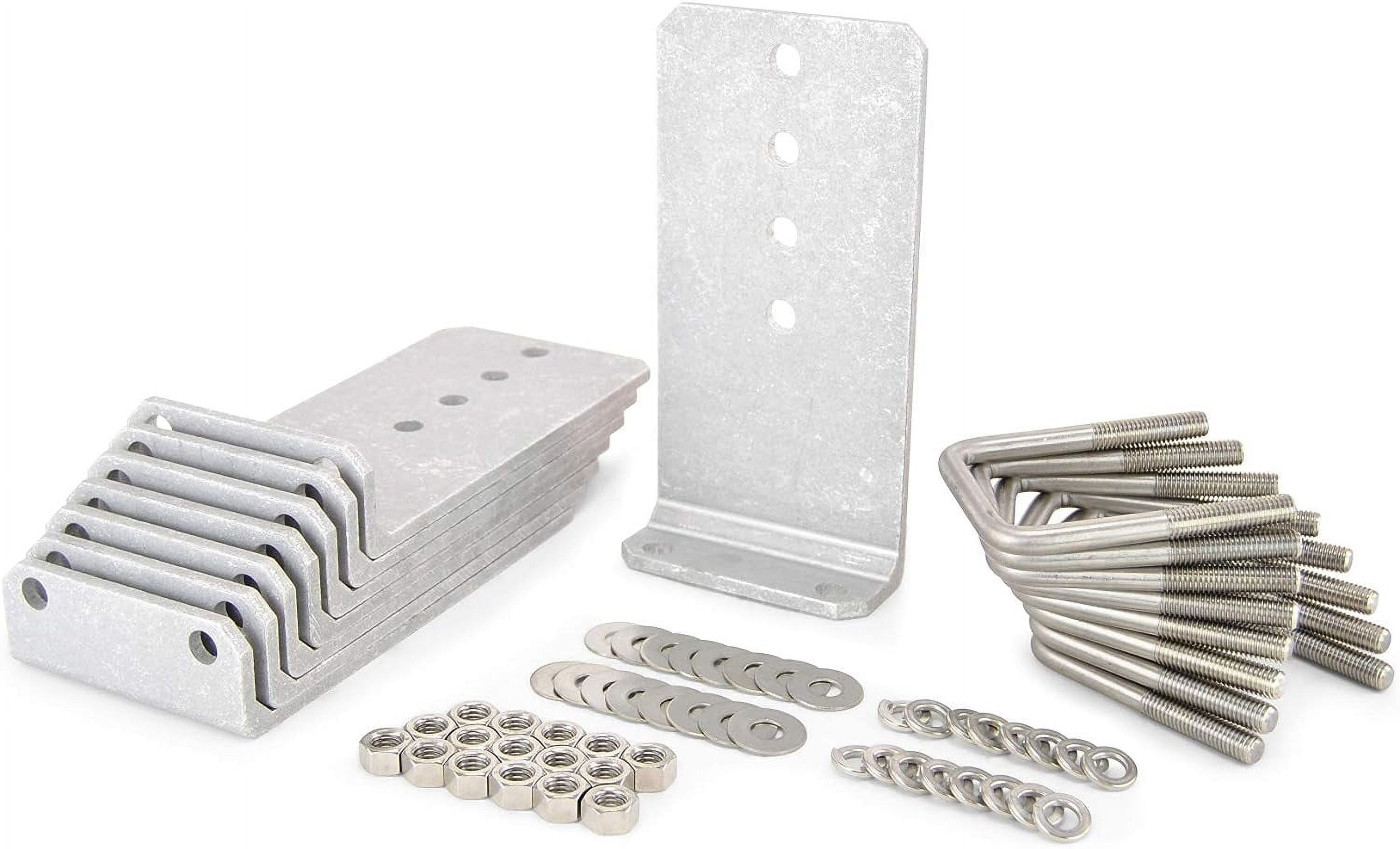 (8) 10" Aluminum L-Type Boat Trailer Bunk Bracket Kit with Stainless ...