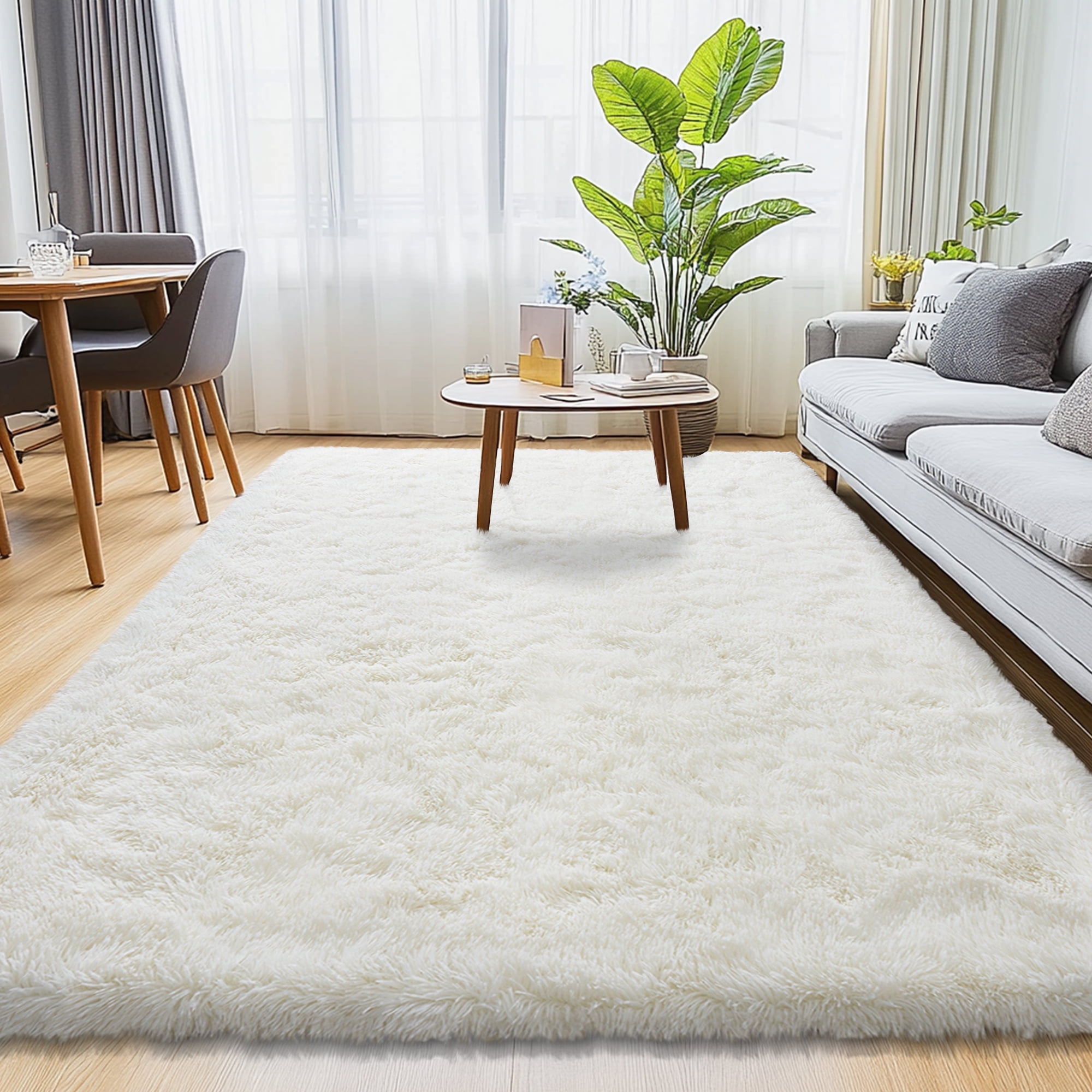 Customer reviews for SARAG 8x10 Cream White Large Fluffy Rug, Long Pile ...