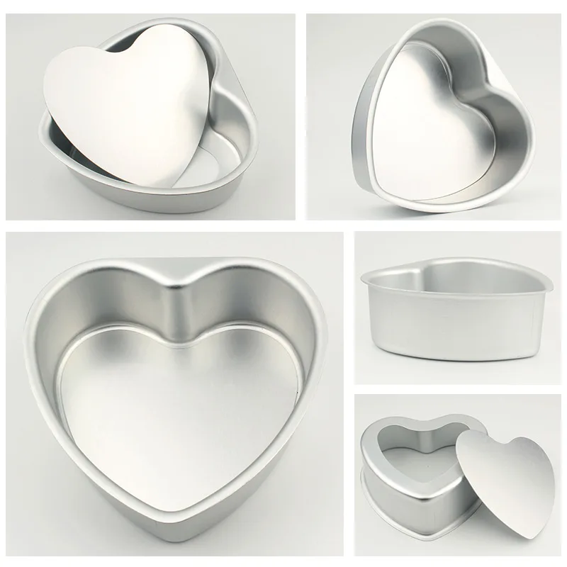 8/10 Inch Removable Bottom Baking Mould Heart Shape Cake Mold Aluminium ...