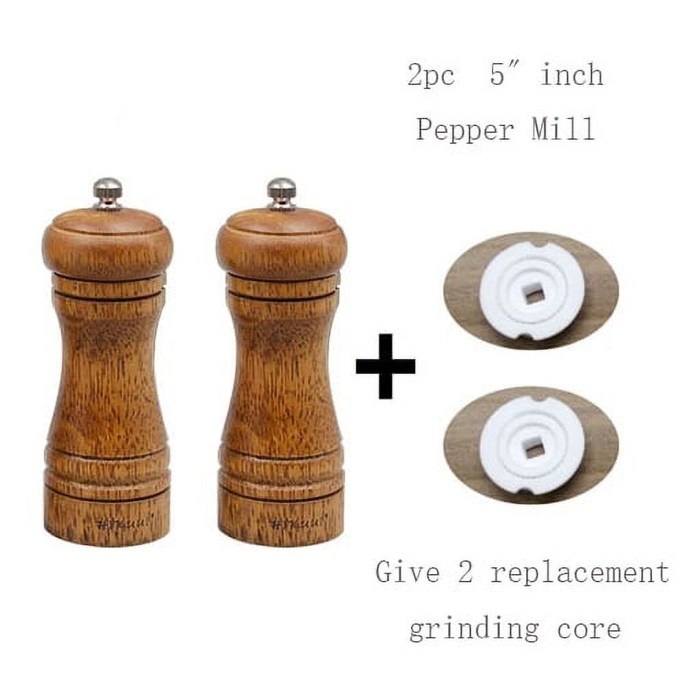 8 10 Inch Salt and Pepper Mill Solid Wood Spice Grain Grinder with ...