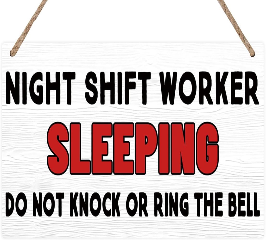 8"×10" Night Shift Worker Sleeping Do Not Disturb Wood Sign Night Shift ...