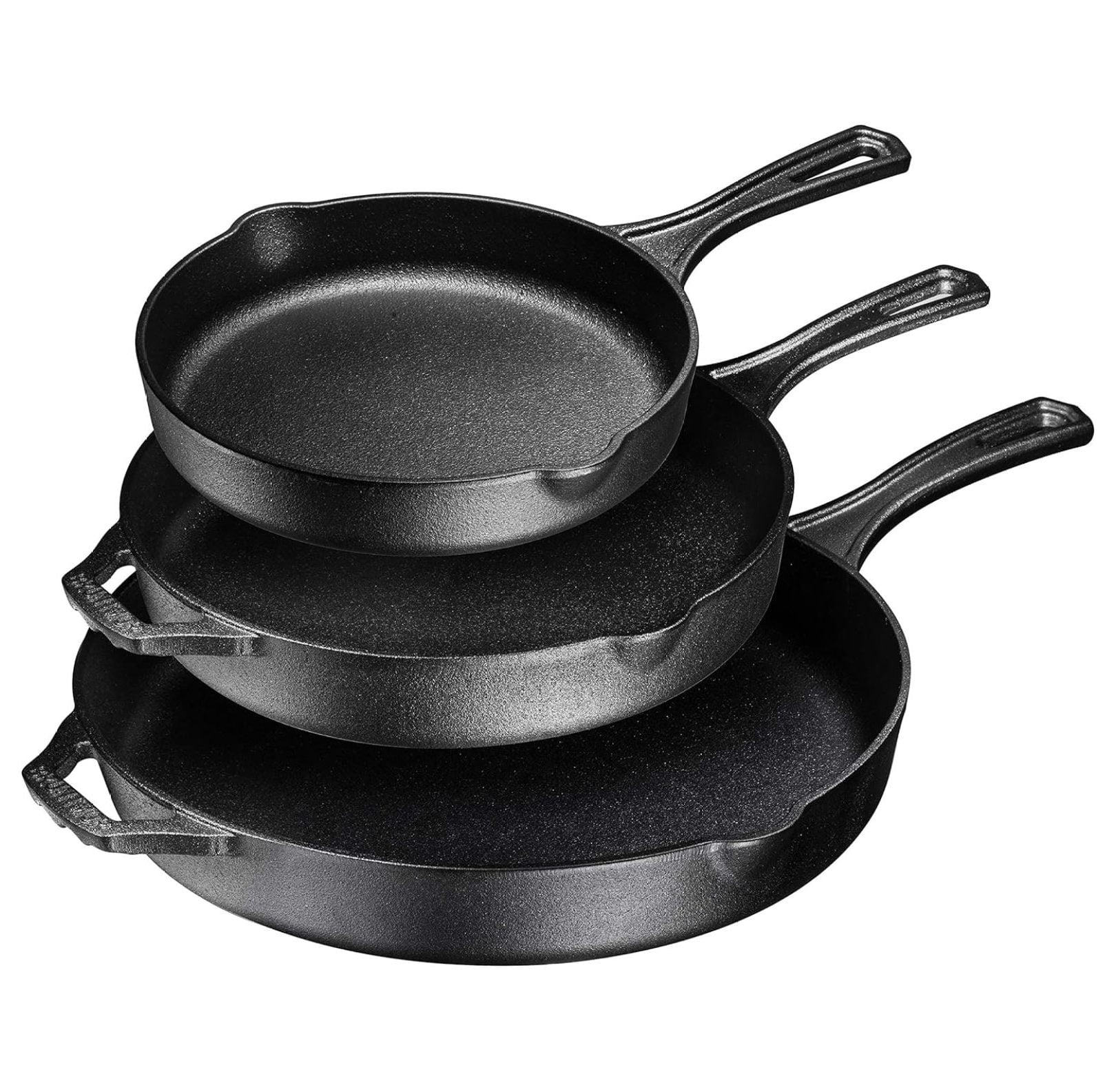 8, 10 and 12 Inch Pre-Seasoned Frying Pan Set of 3, Oven Safe Skillet ...