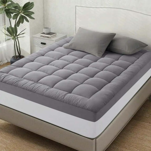 8-10cm Thick Quilted Mattress Topper - Ultra-Fluffy Soft Breathable Pad ...