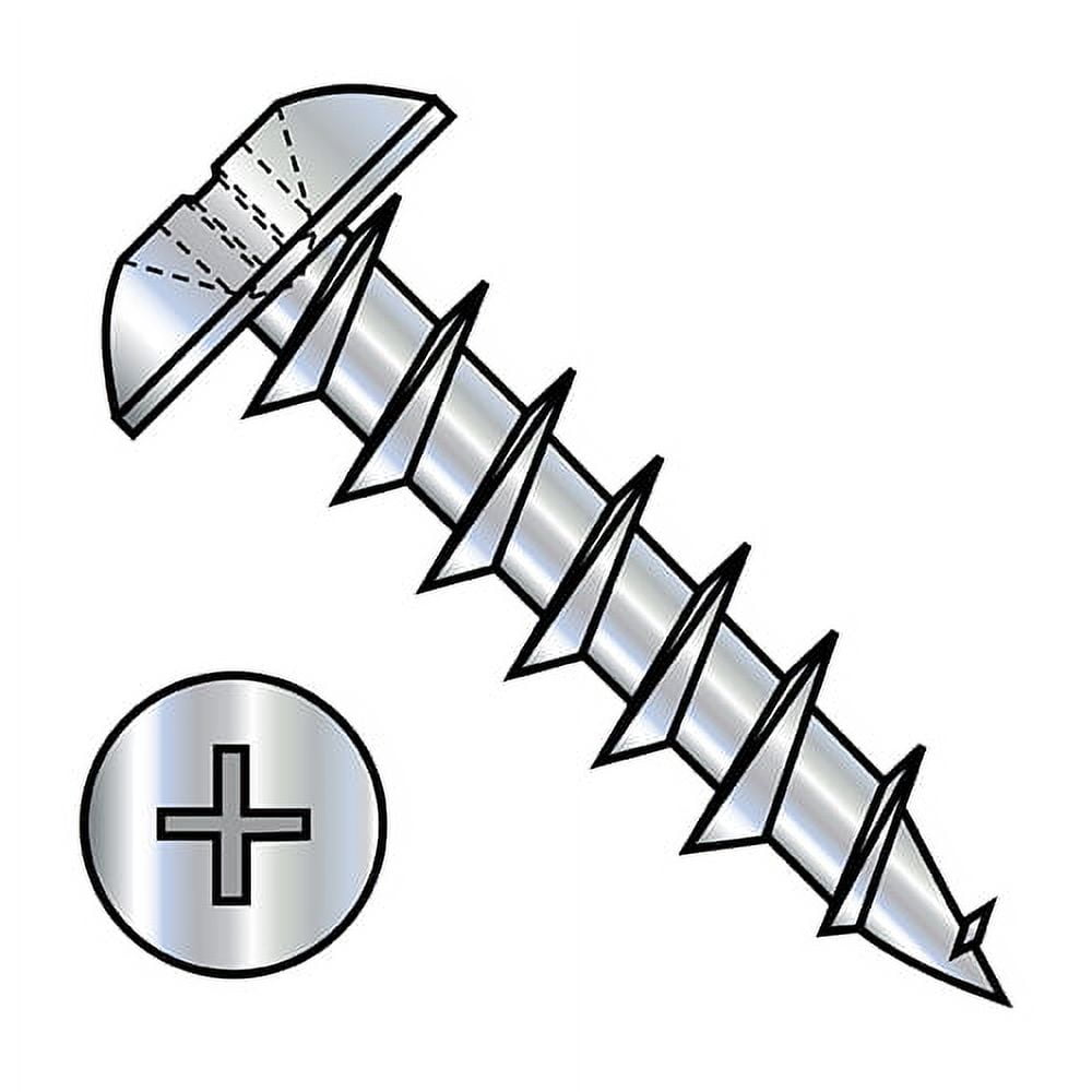 8-11X1 Phillips Truss Deep Thread Wood Screw Full Thread Zinc (Pack Qty ...