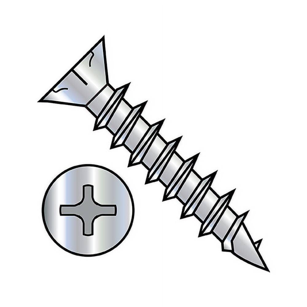 8-11X3/4 Phillips Flat Head w/Nibs Deep Thread Wood Screw Fully ...