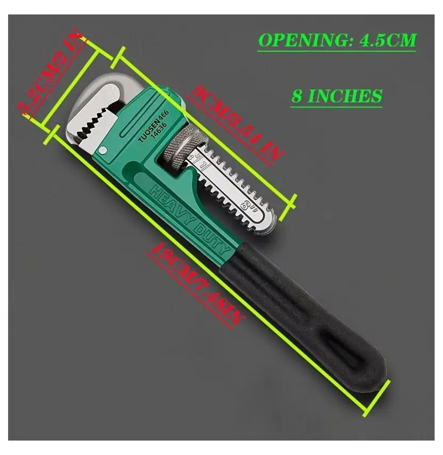 8/12/14/18 Inch Professional Multi-Size Pipe Wrench - Heavy Duty Plumbing Tool For Industrial ...