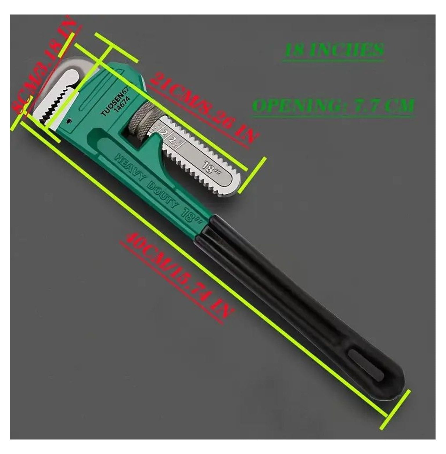 8/12/14/18 Inch Professional Multi-Size Pipe Wrench - Heavy Duty ...