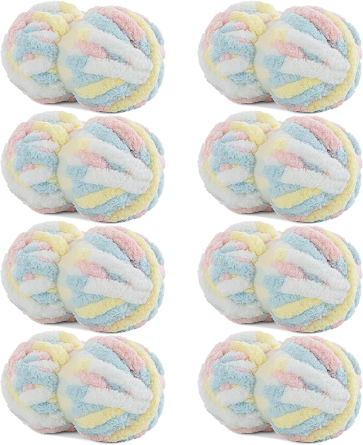 8/12/18 Pack Giant Chunky Yarn for Crocheting,Super Bulky Large Soft ...