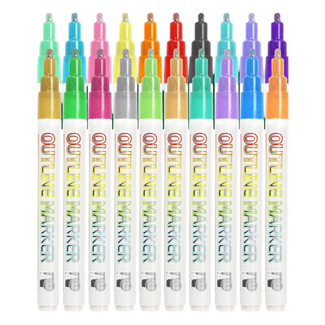 8/12/20Pcs Highlighter Pen Set Nylon Fibre Tip Smooth Ink Fade ...