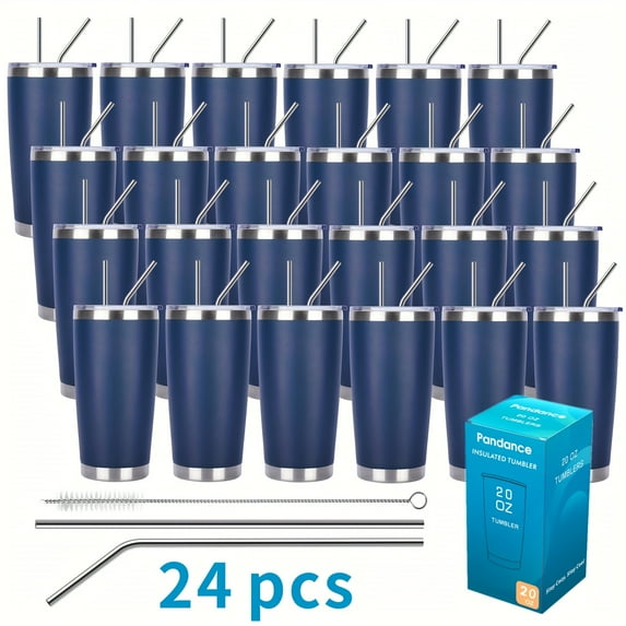 8/12/24PCS Bulk 20Oz Stainless Steel Insulated Tumblers - Double-Wall ...