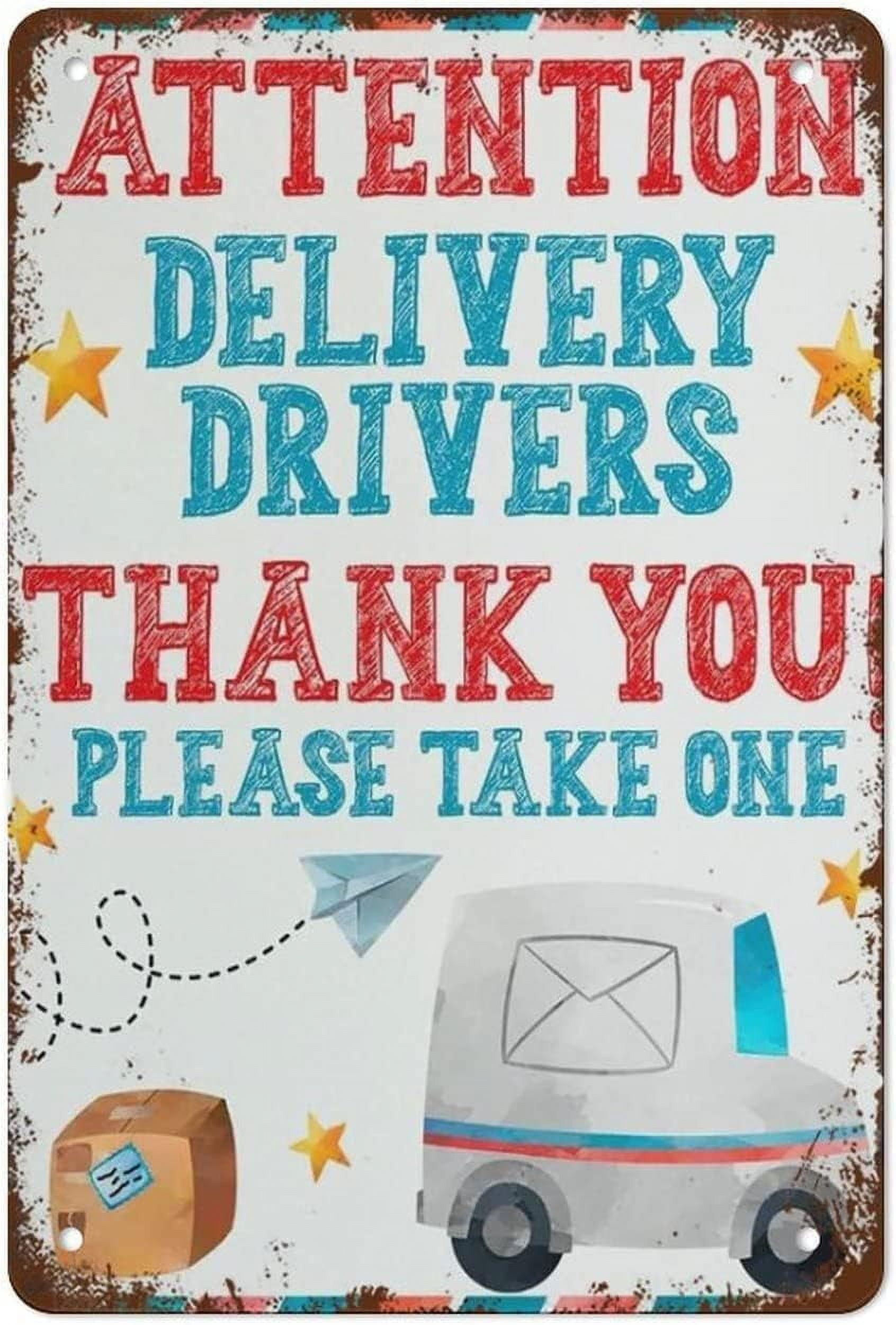 8"×12" Delivery Drivers Thank You Basket Sign Please Take One for ...