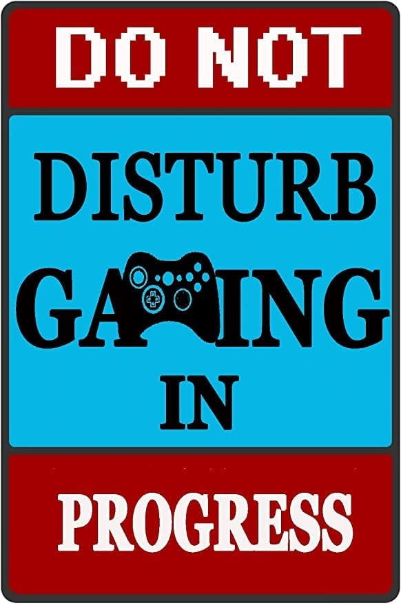 8"×12" Do Not Disturb Gaming In Progress Metal Tin Sign Game Sign Funny ...
