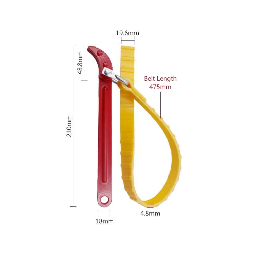 8/12 Inch Adjustable Belt Wrench Oil Filter Puller Removal Tool Strap ...
