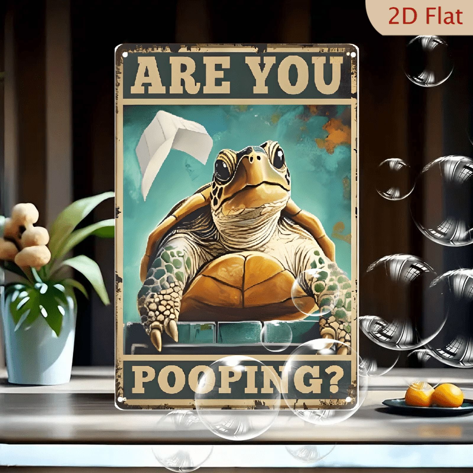 8*12 Inches Funny Vintage Turtle Metal Sign – _Are You Pooping ...