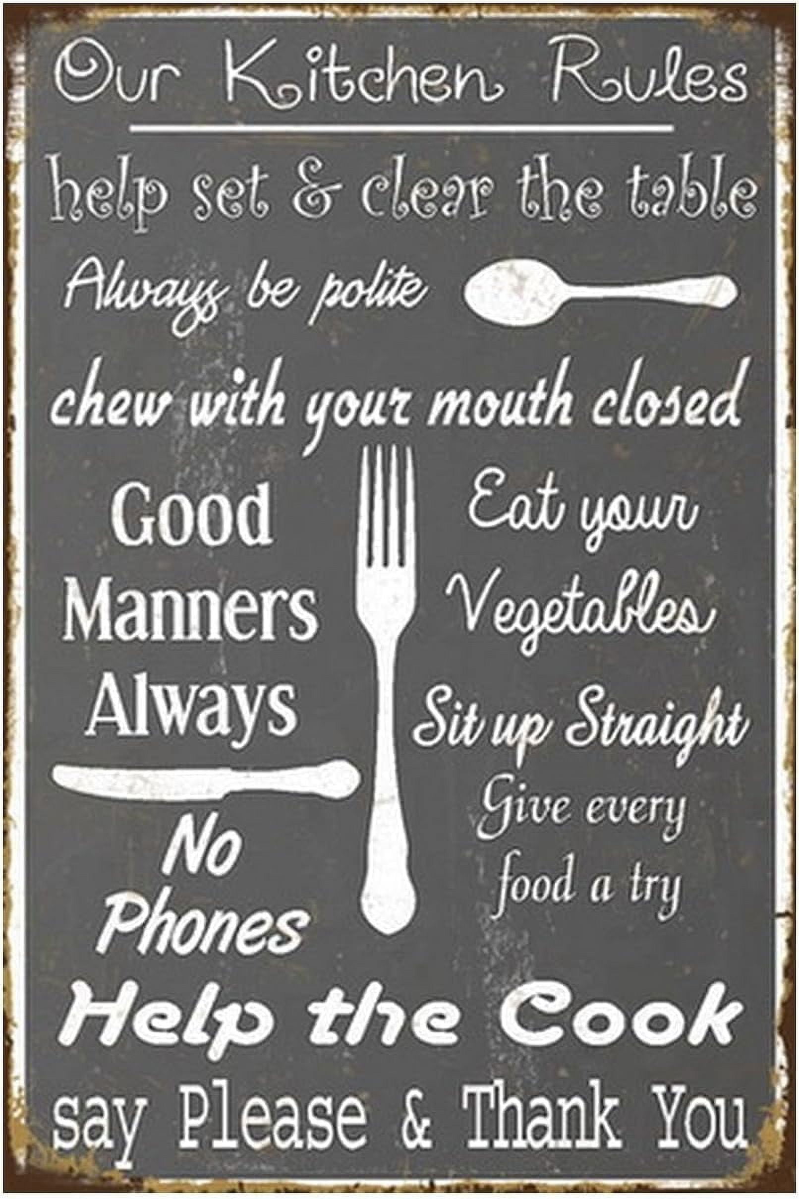8"×12" Kitchen Tin Sign Metal Poster Vintage Wall Art Décor, Our ...