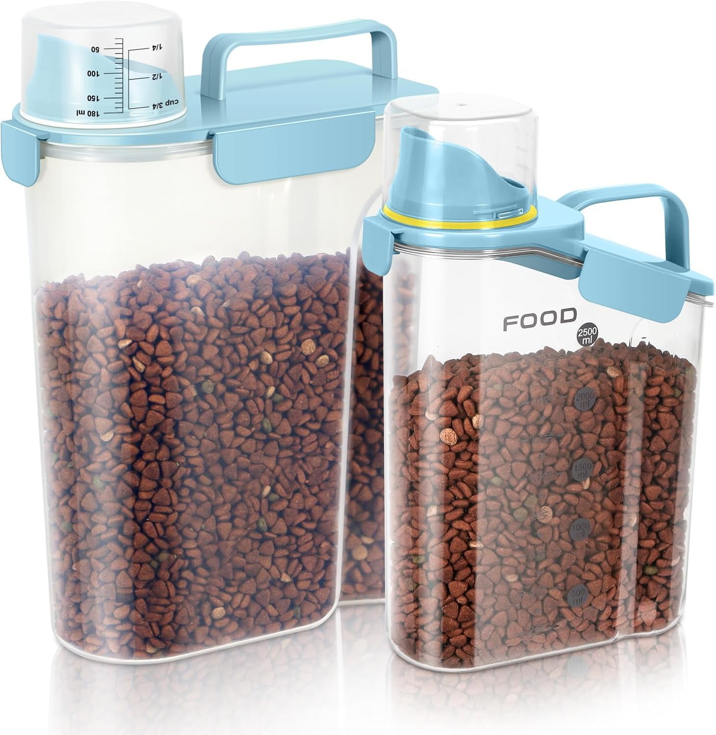 8-12 LBS Cat Dog Pet Food Storage Container, Plastic Dispenser with ...
