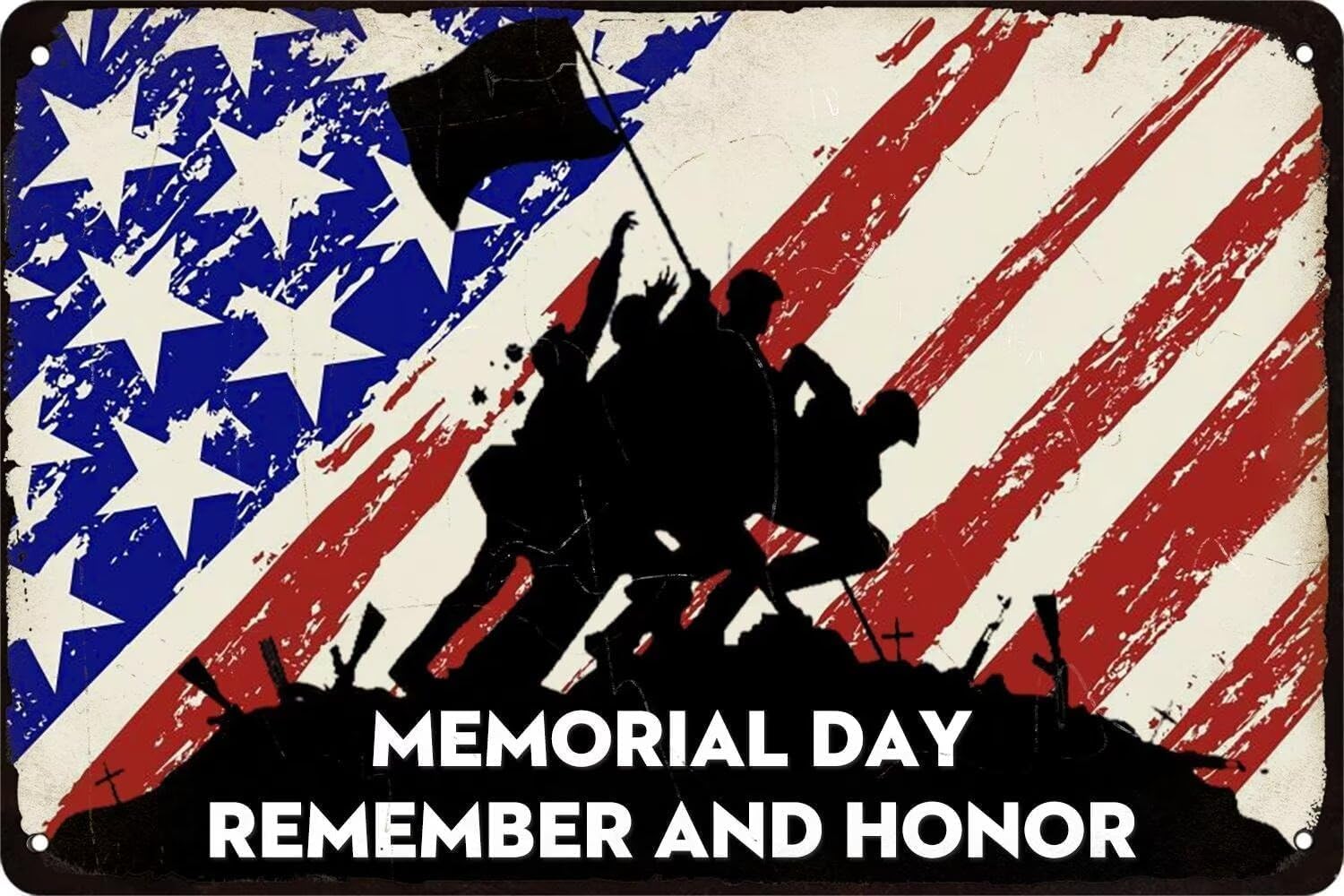 8"×12" Memorial Day Metal Tin Sign Remember and Honor Signs Home Bar ...