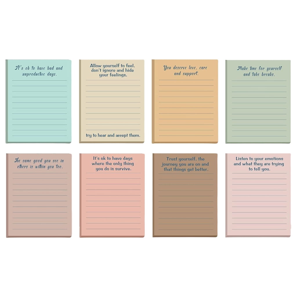 8/12 Pcs Inspirational Quote Memos Pad Self-Adhesive Stickier Note Note ...
