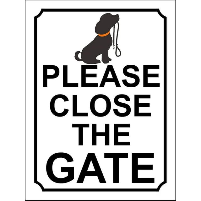 8"×12" Please Close The Gate Dog Tin Sign in Lawn Garden Yard, Metal ...
