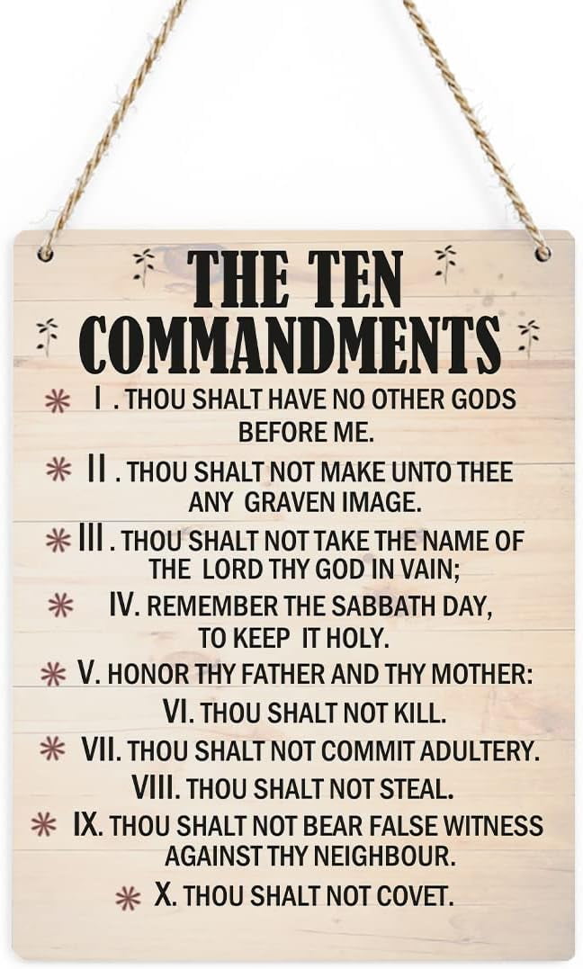 8"×12" The Ten Commandments Religious Wall Decor Christian Bible Verse ...