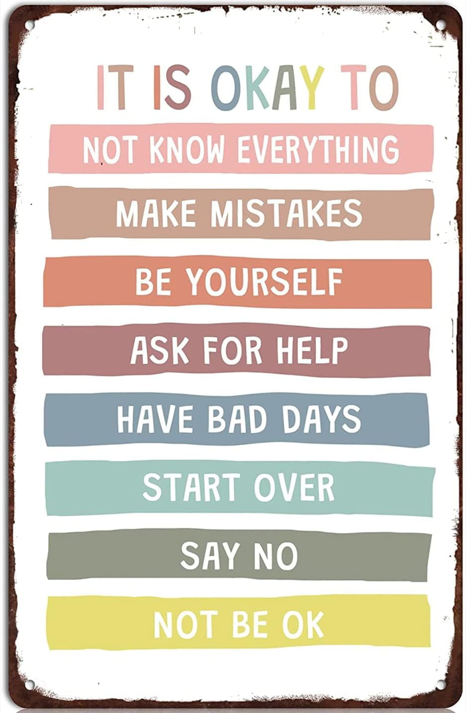 8"×12" Vintage Metal Sign It is Okay to Not Know Everything Tin Poster ...