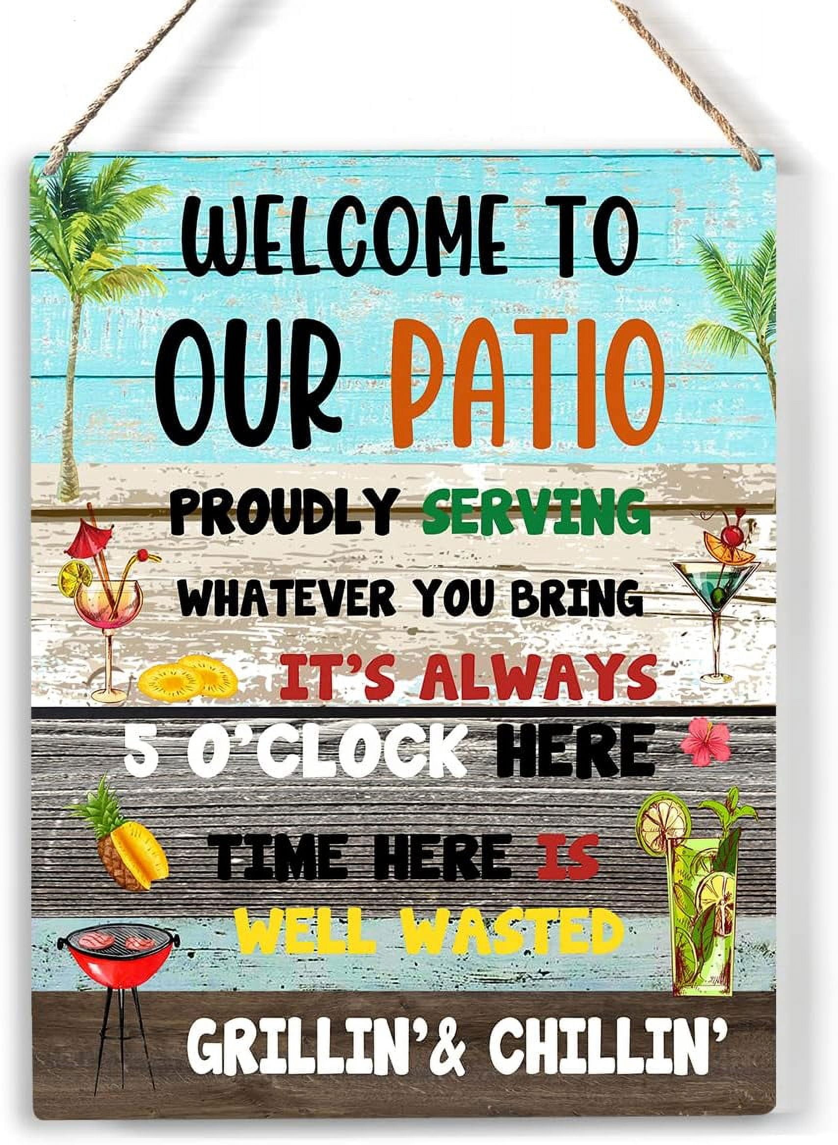 8"×12" Welcome to Our Patio Wood Sign Patio Quote Wooden Signs Rustic ...