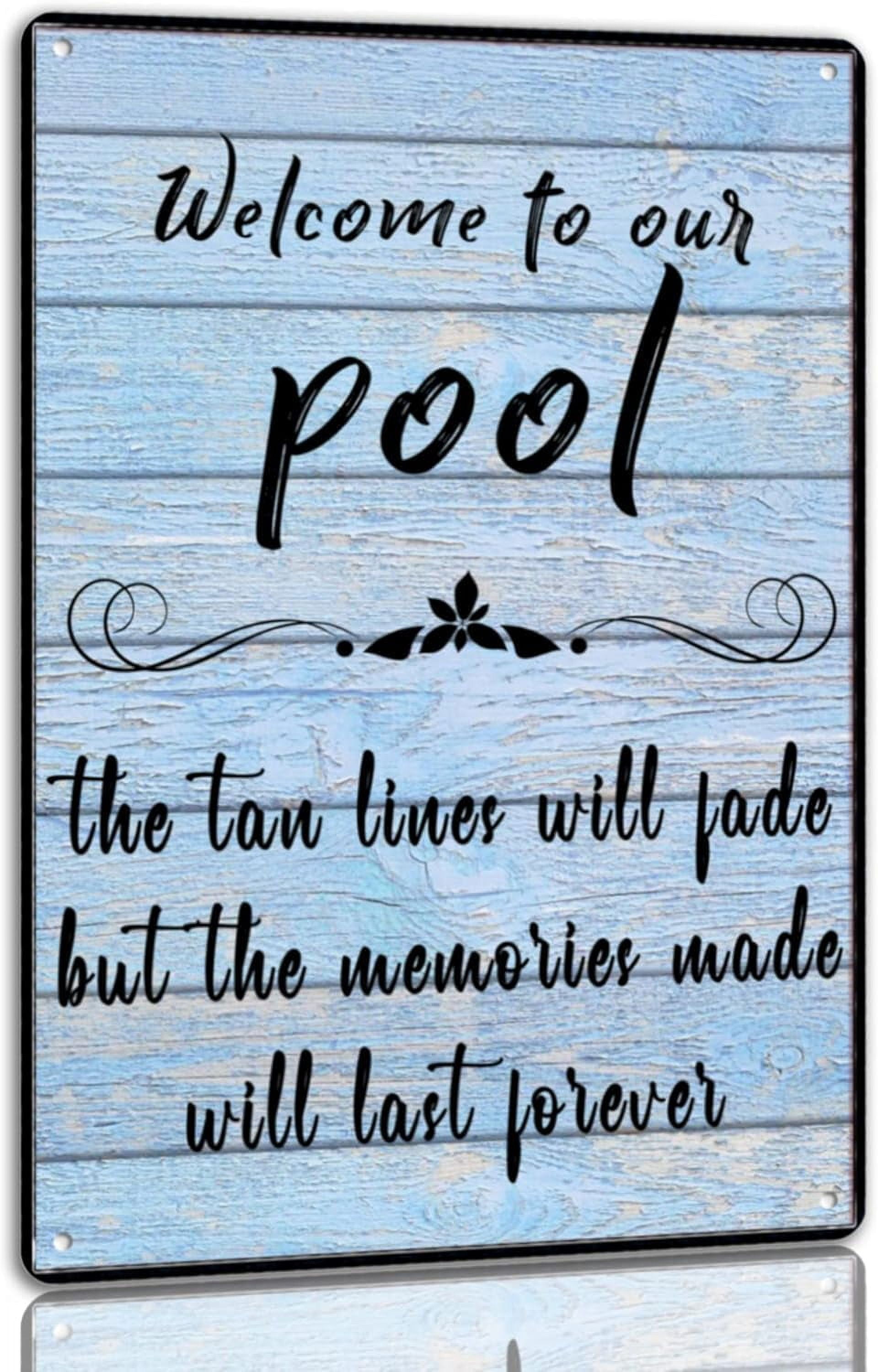 8"×12" Welcome To Our Pool Metal Tin Sign Funny Wall Decor Signs Metal ...