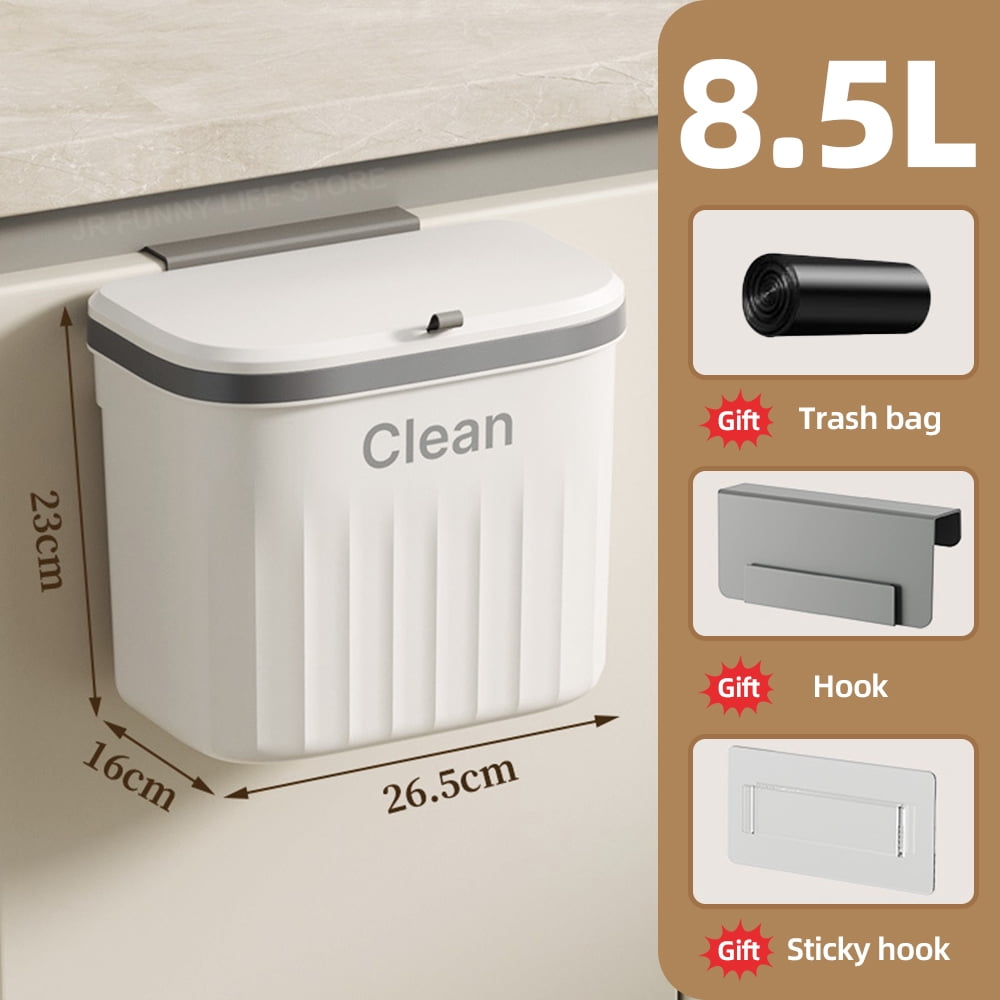 8/12L Toilet Trash Can With Lid Garbage bag Wall Mounted Bathroom ...