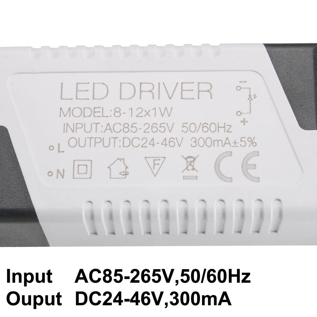 8-12W Constant Current 300mA High Power Driver DC Connector 2Pcs ...