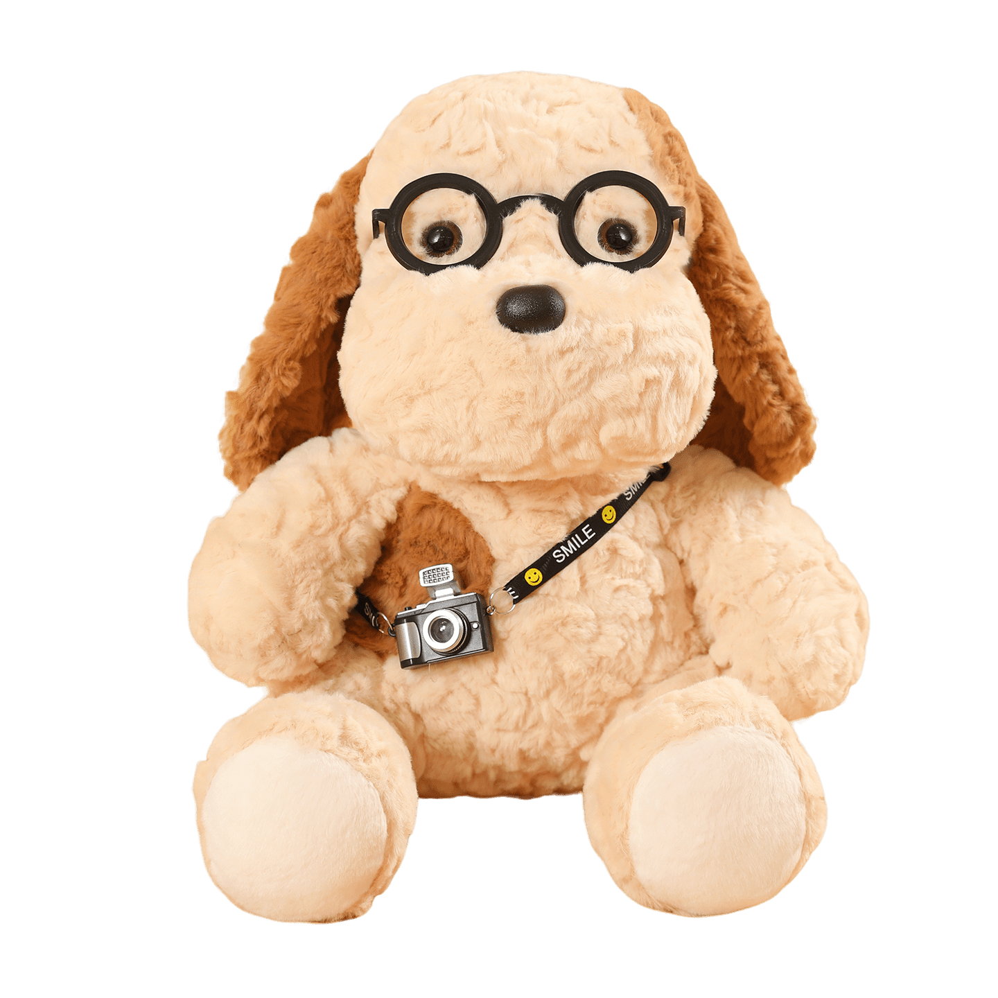 8/12in Adorable Egg Tart Camera Dog Plush Toy Super Soft Stuffed Animal ...